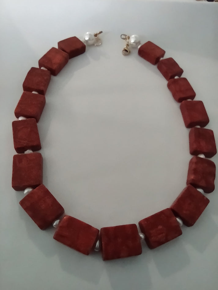Neck Hugger, Red Square Necklace that hugs the neck – TheDavisTwins L.L.C.